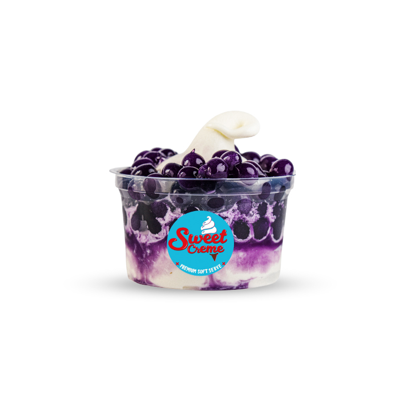 Blueberry Boba Cup - Sweet Creme