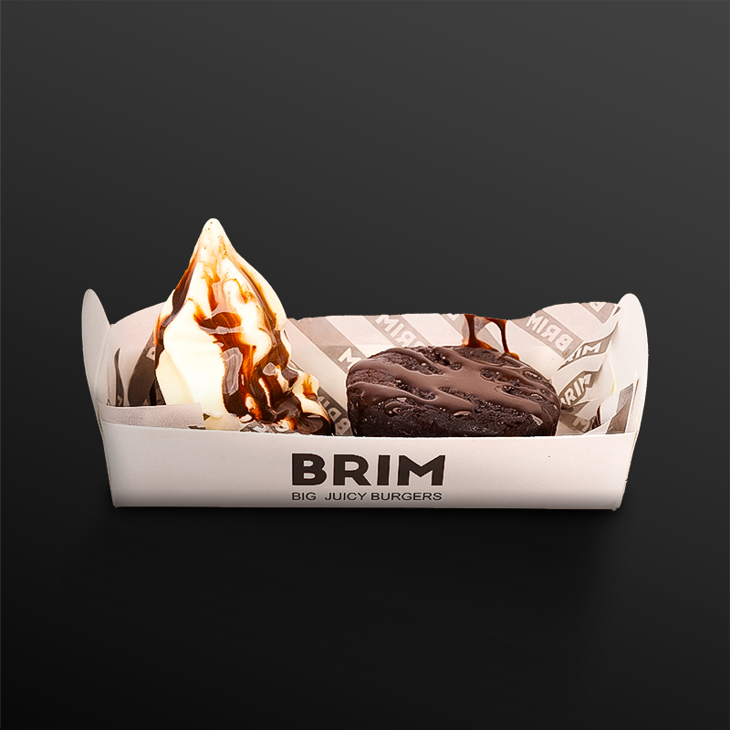 Molten lava with soft serve - Brim Burgers
