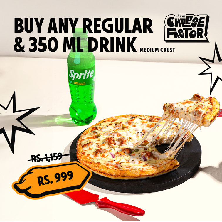 Buy any Medium size Medium Crust Pizza & 350ml Drink (serves 1-2 ...